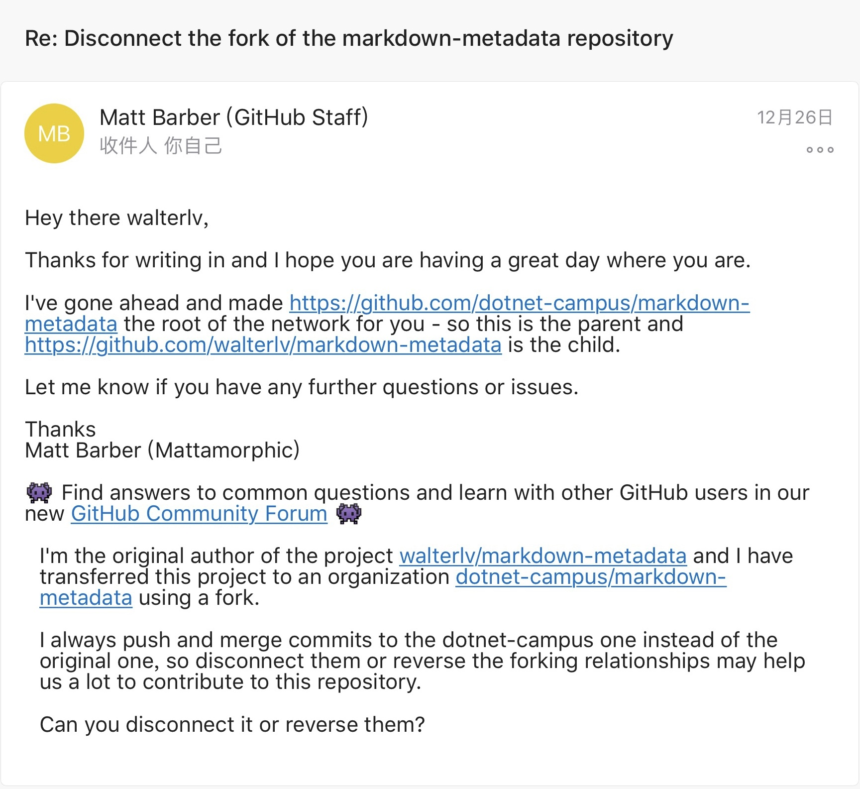 出于迁移项目的考虑,github 中 Fork 出来的项目,如何与原项目断开 Fork 关系? Walterlv