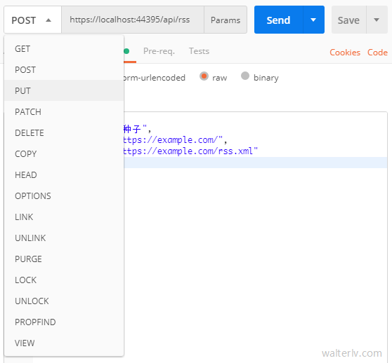 使用 Postman 调试 Asp Core 开发的 Api Walterlv